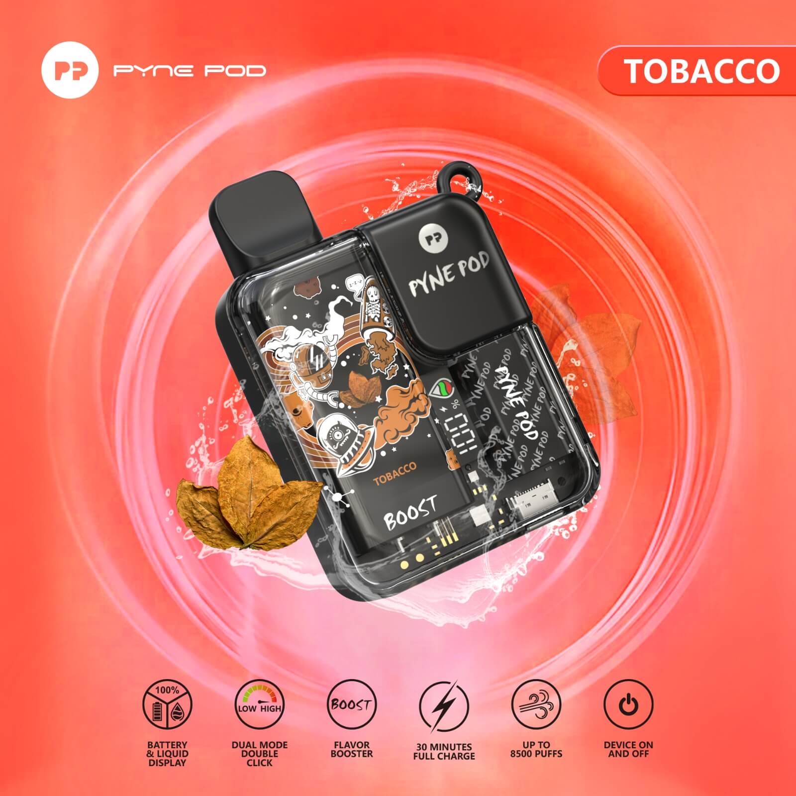 Tobacco by Pyne Pod 8500 - Vape Monkey Dubai